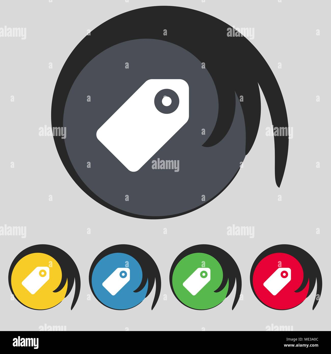 Special offer label icon sign. Symbol on five colored buttons. Vector ...