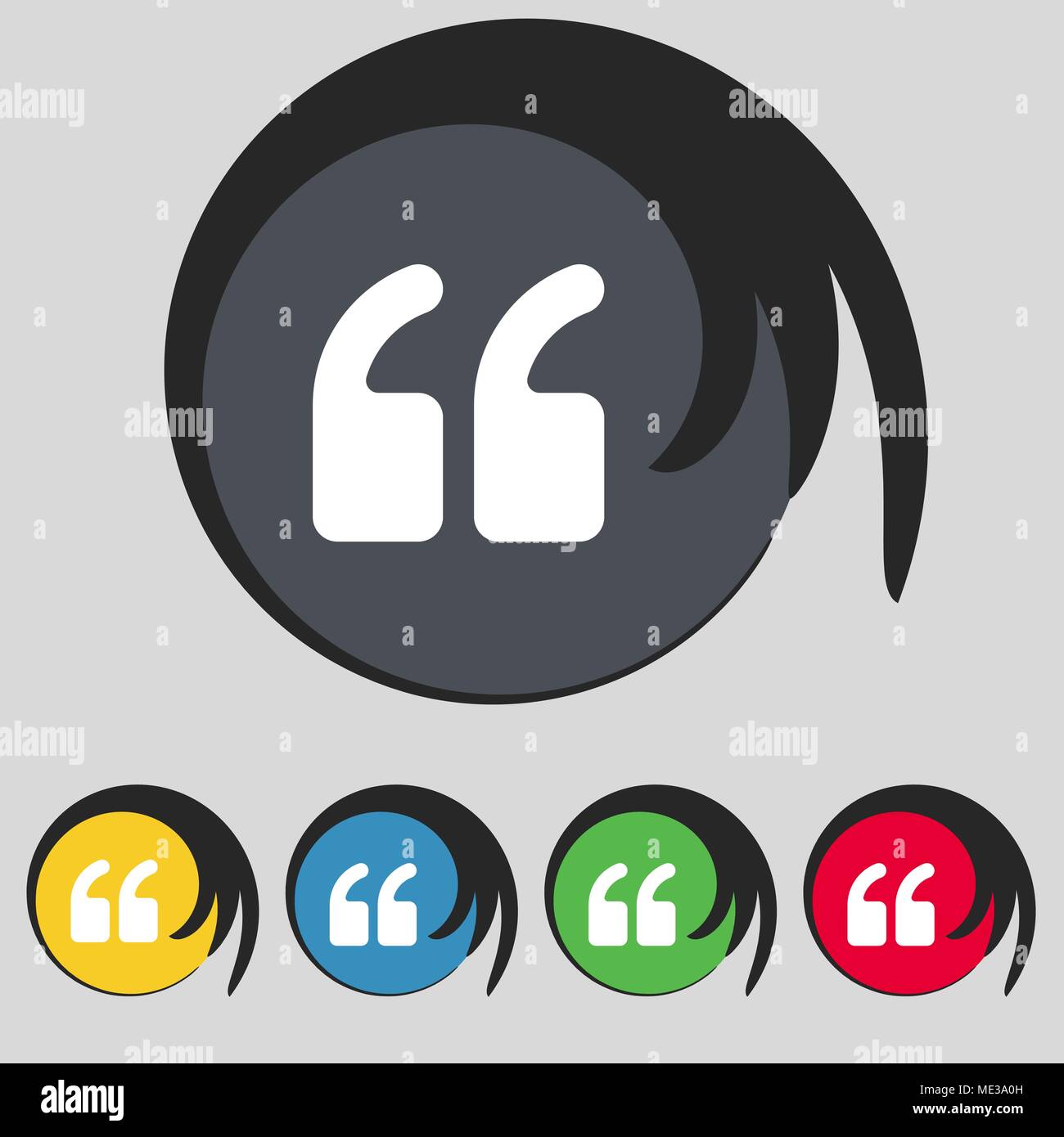 Double quotes at the beginning of words icon sign. Symbol on five ...