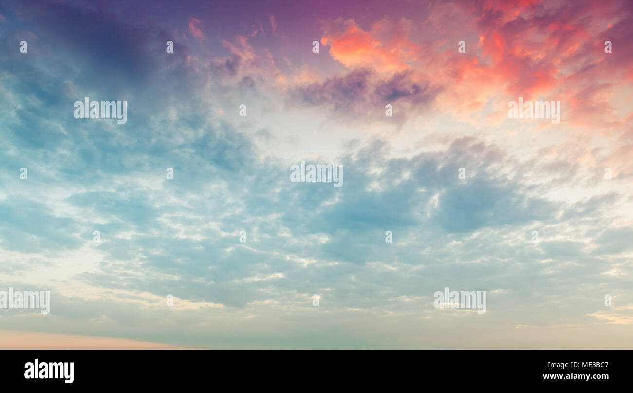 Colorful clouds in morning sky, natural background photo Stock Photo ...