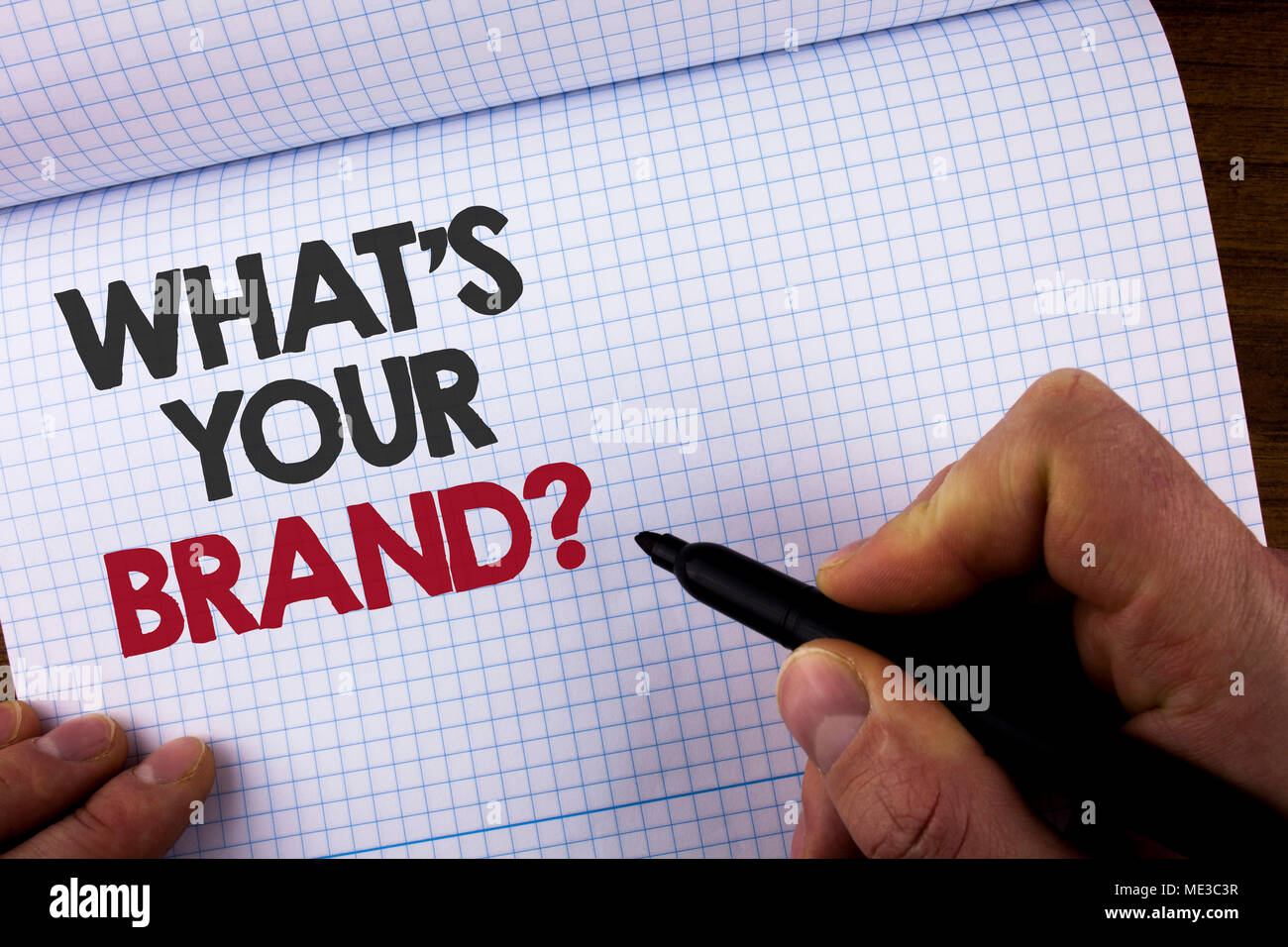 Writing note showing What Is Your Brand Question. Business photo ...
