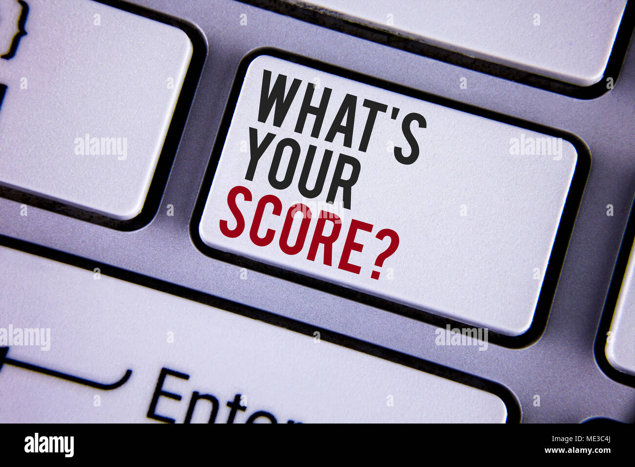 Writing note showing What Is Your Score Question. Business photo ...