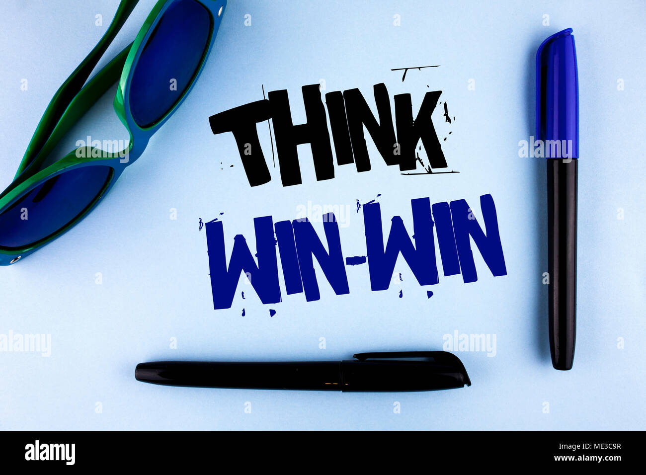 Conceptual hand writing showing Think Win-Win. Business photo ...