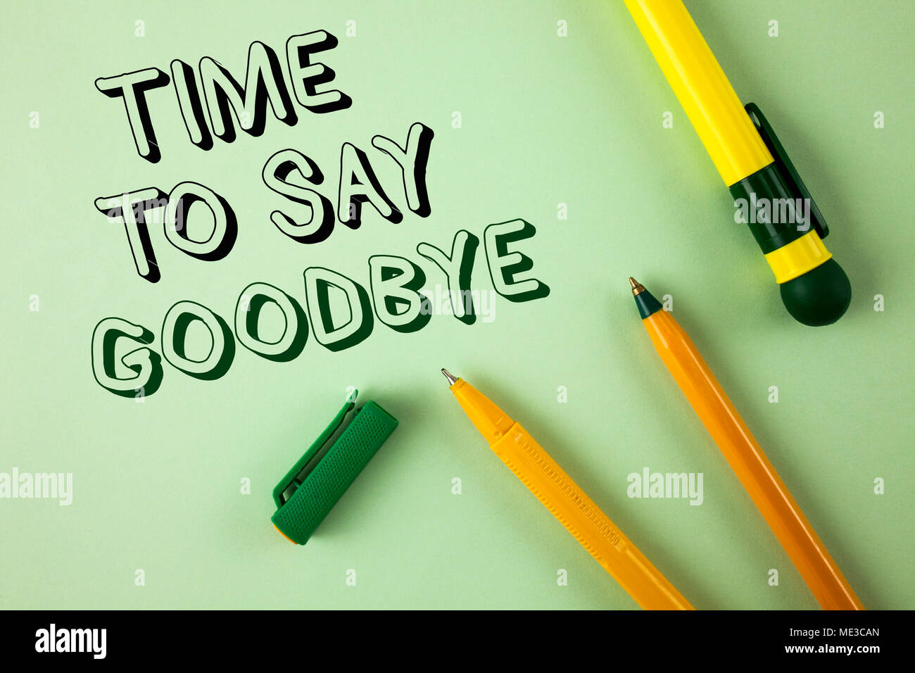 Word writing text Time To Say Goodbye. Business concept for Separation ...