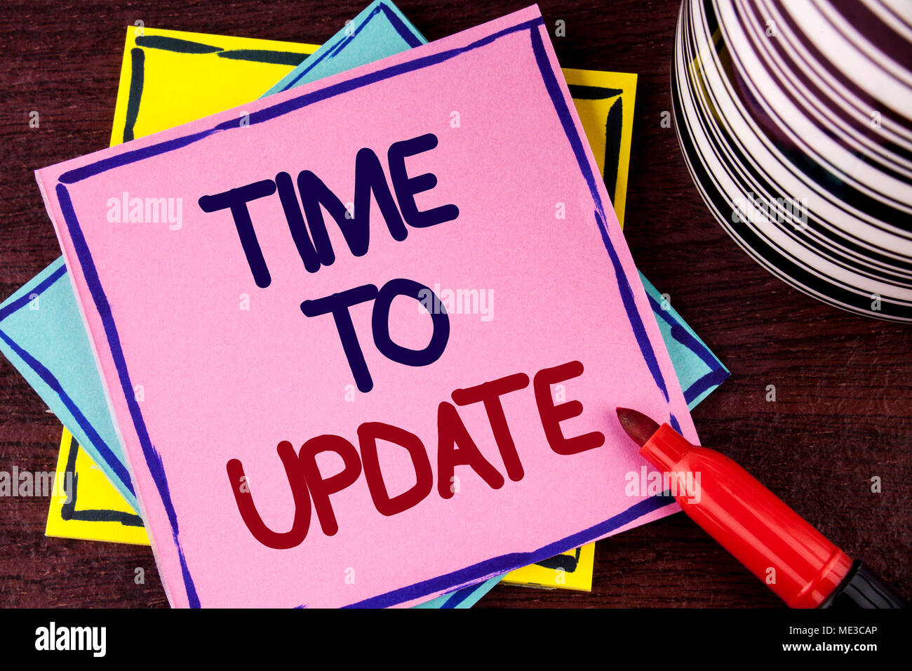 Word writing text Time To Update. Business concept for Renewal Updating ...