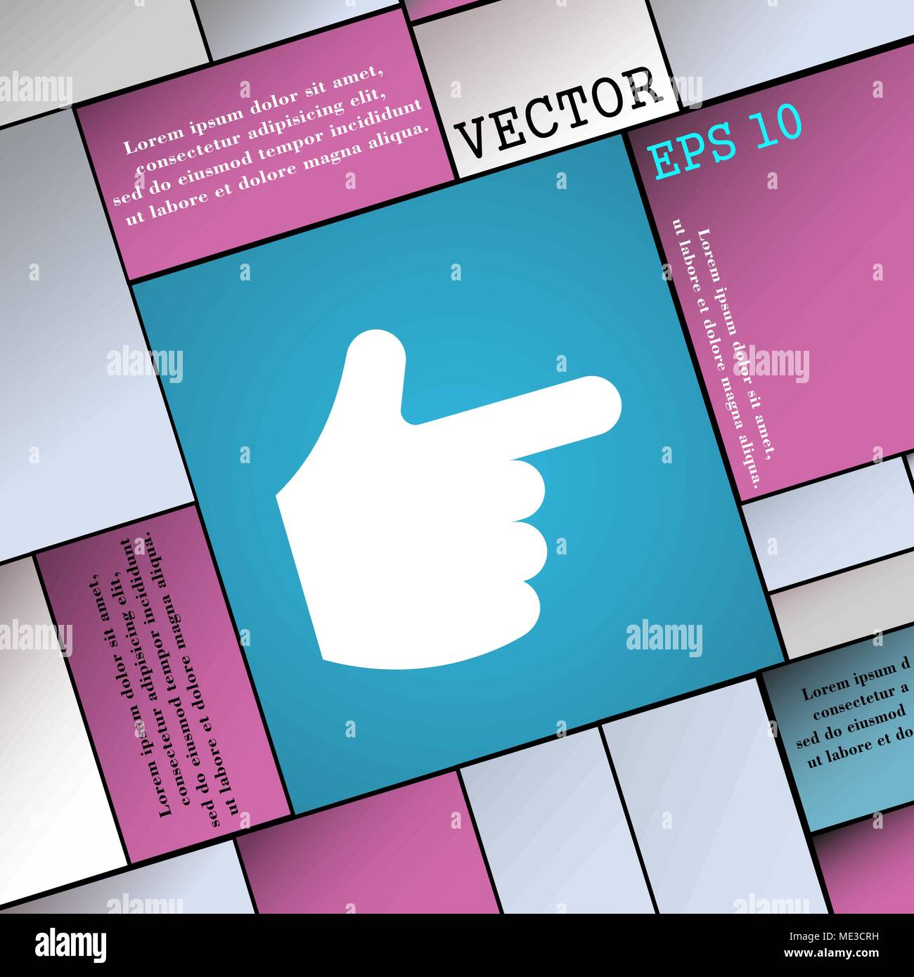 pointing hand icon sign. Modern flat style for your design. Vector ...