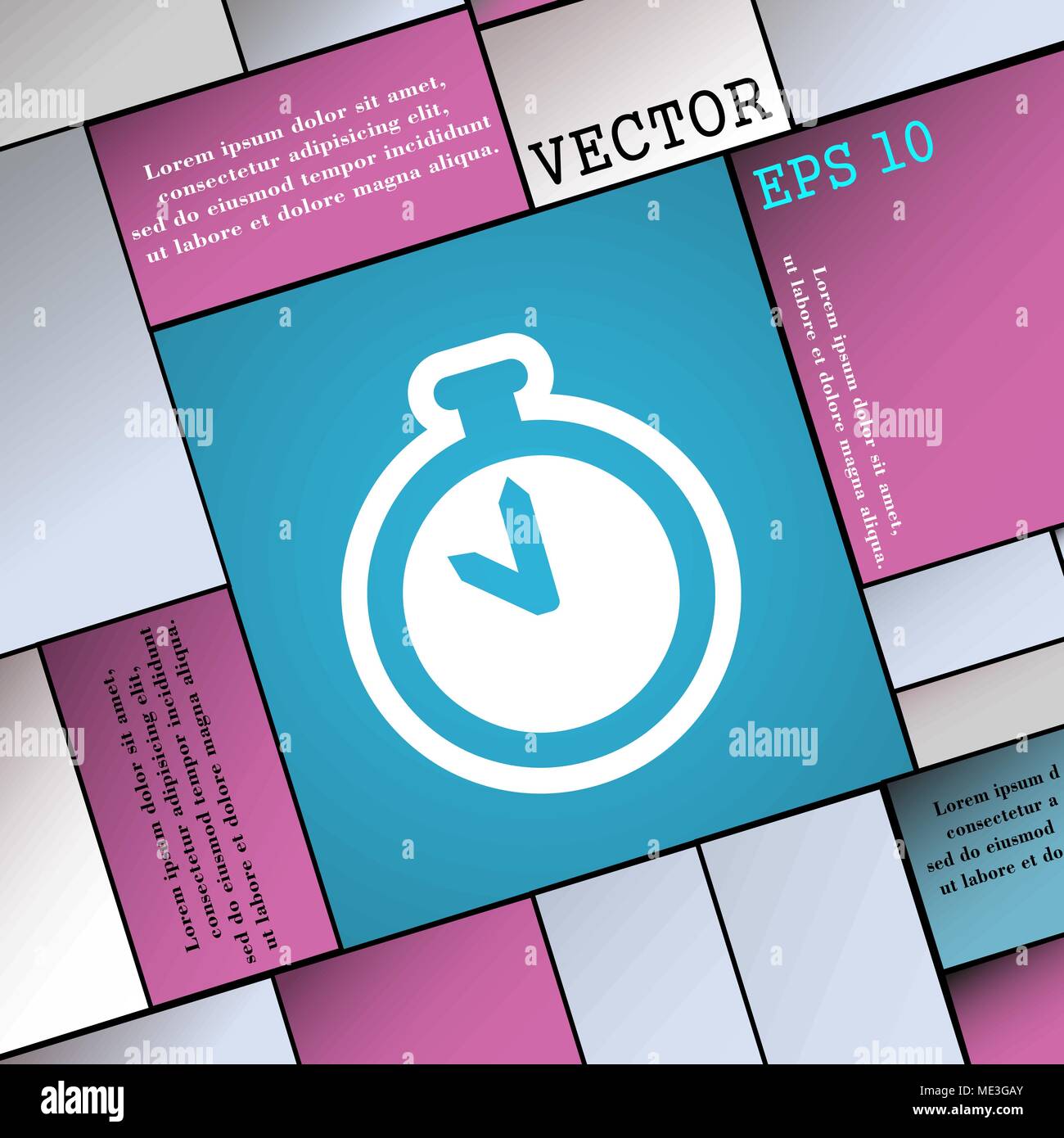 The stopwatch icon sign. Modern flat style for your design. Vector ...