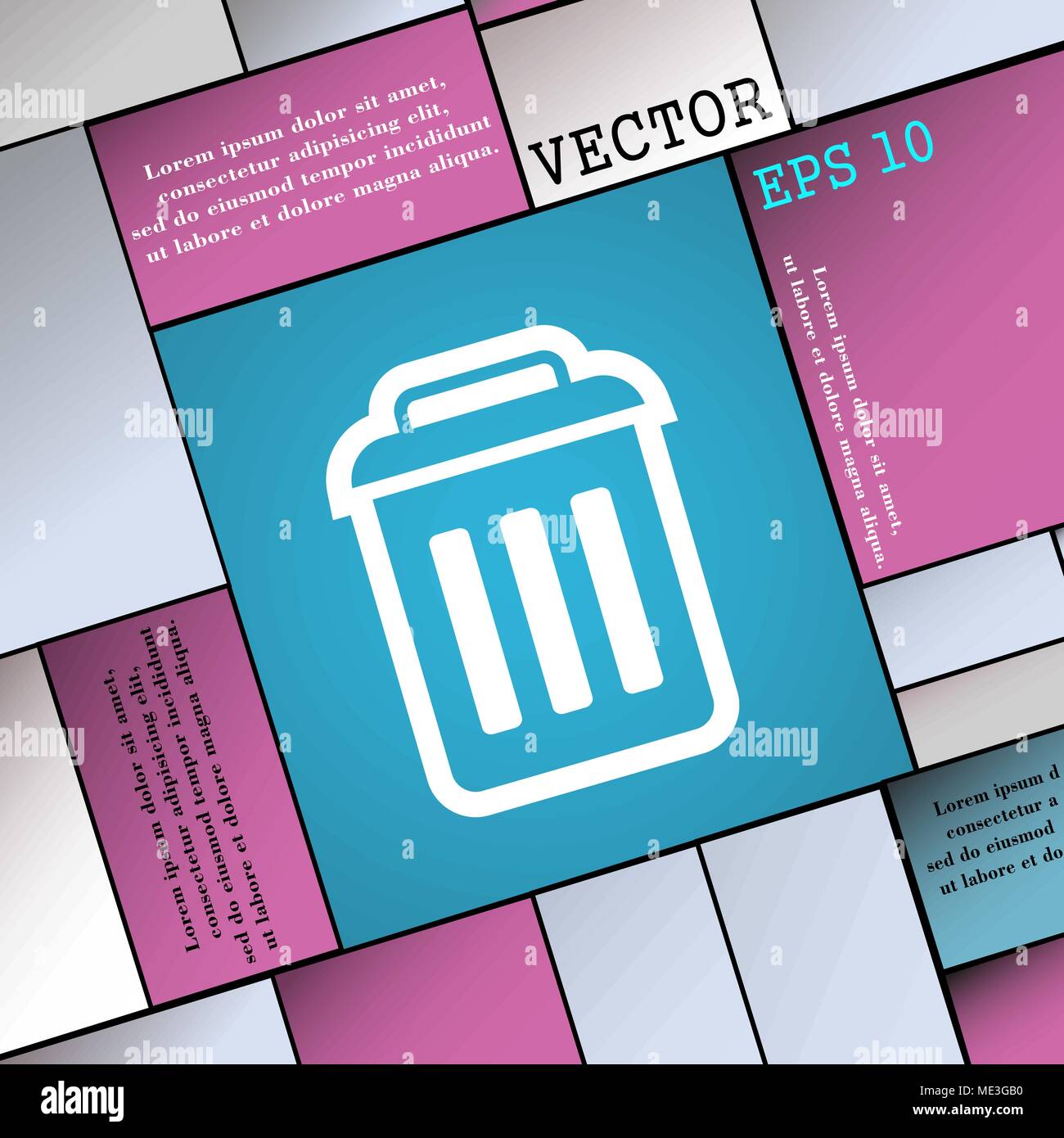 the trash icon sign. Modern flat style for your design. Vector ...