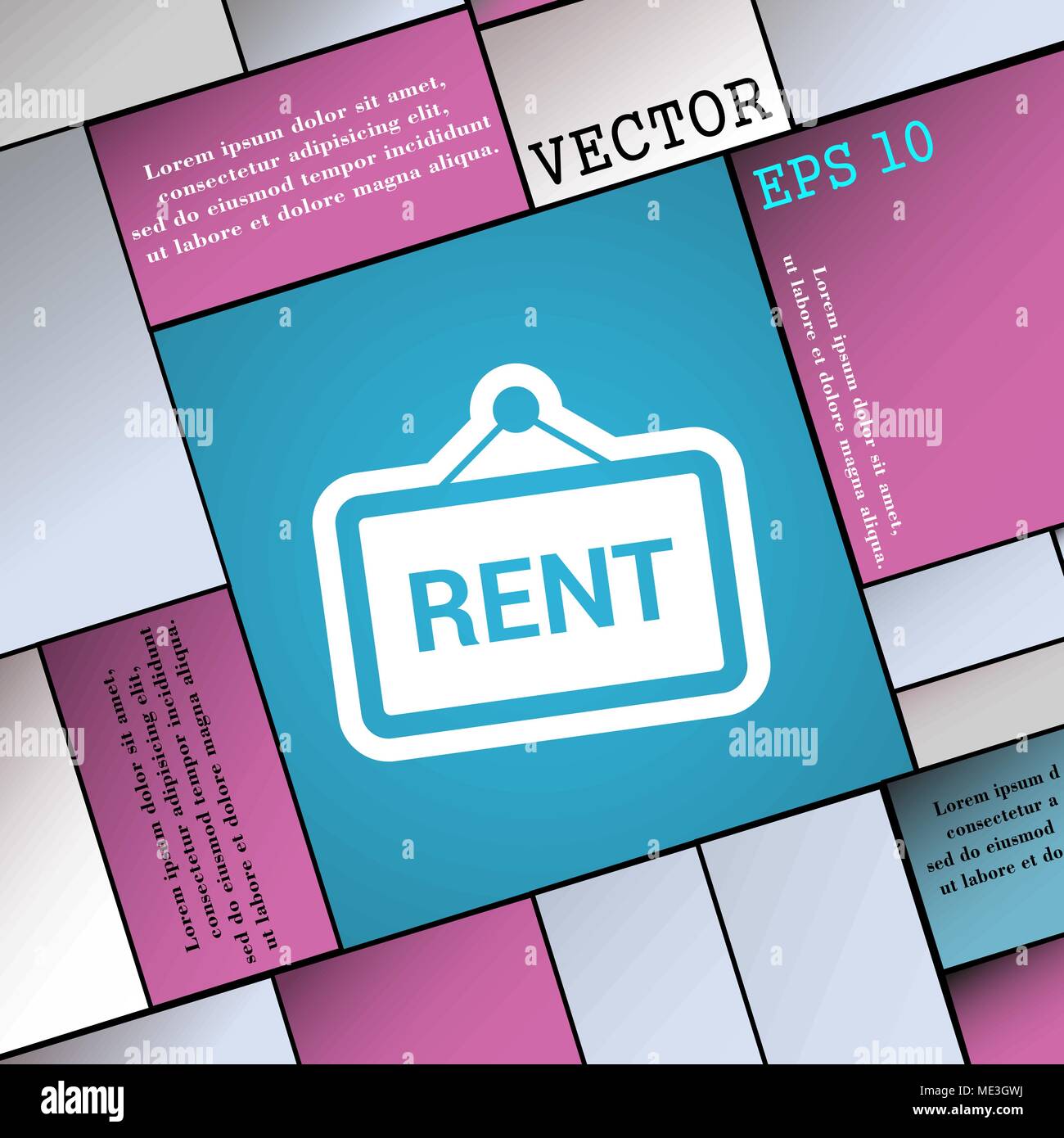Rent icon sign. Modern flat style for your design. Vector illustration ...