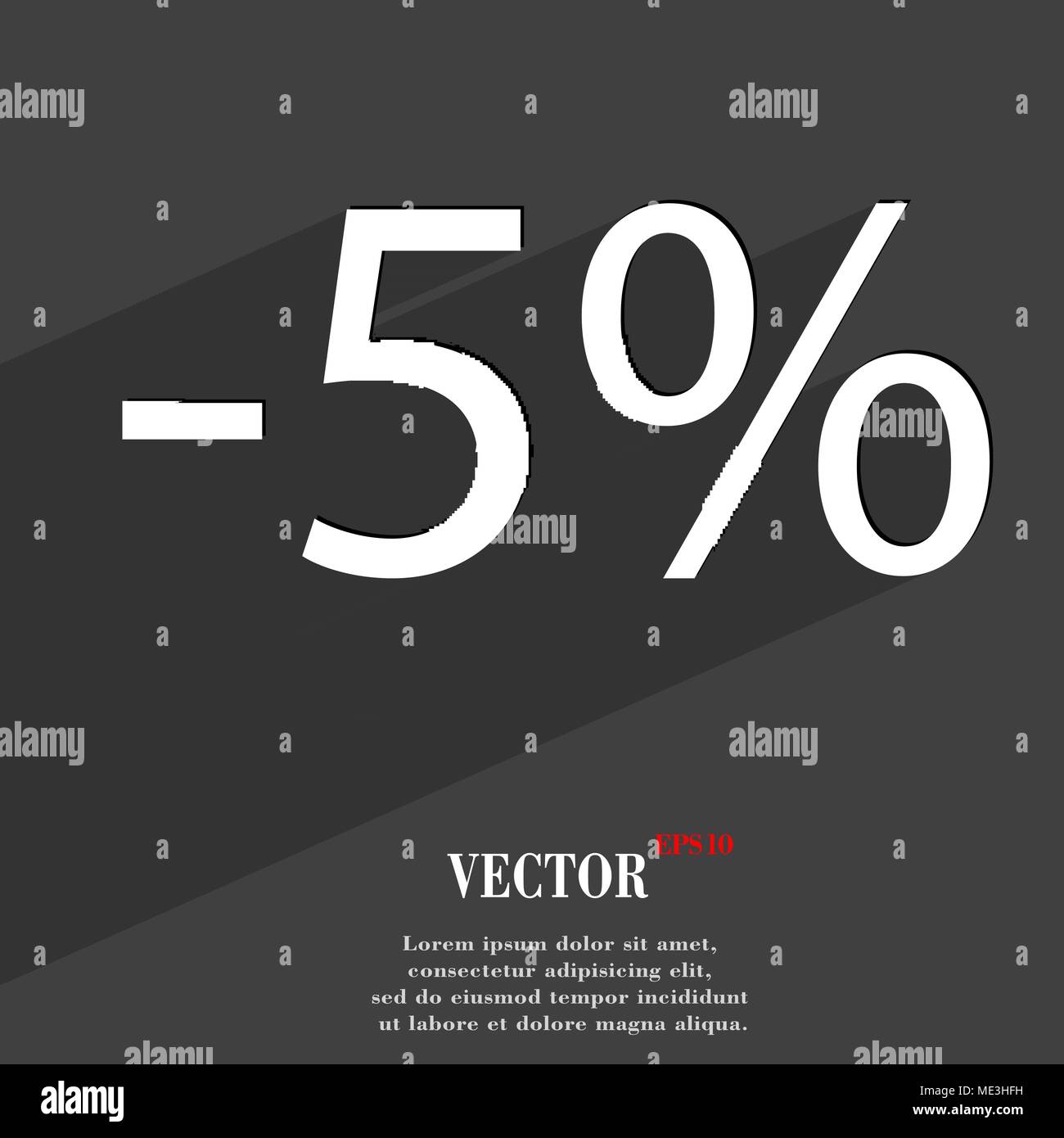 5 percent discount icon symbol Flat modern web design with long shadow ...