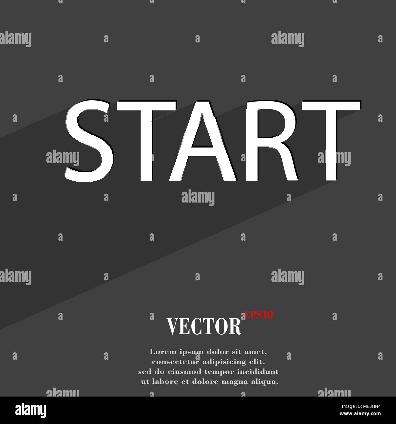 Start icon symbol Flat modern web design with long shadow and space for ...