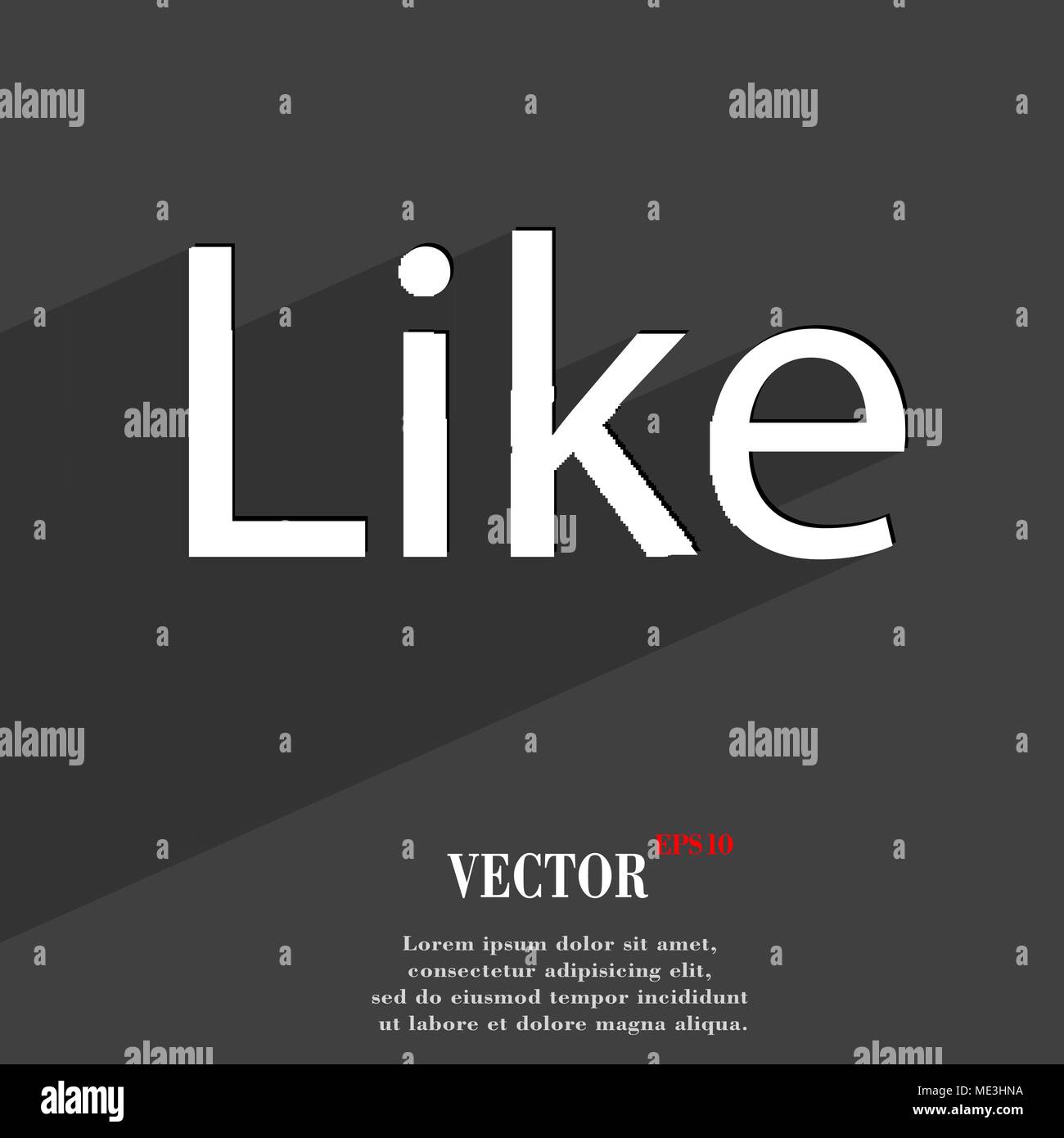 Like icon symbol Flat modern web design with long shadow and space for ...