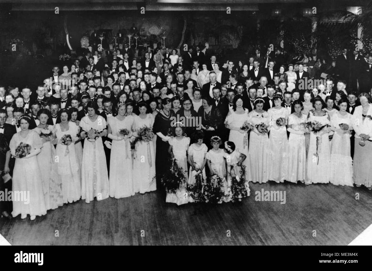 Group photograph of participants at a Debutante's Ball Stock Photo - Alamy