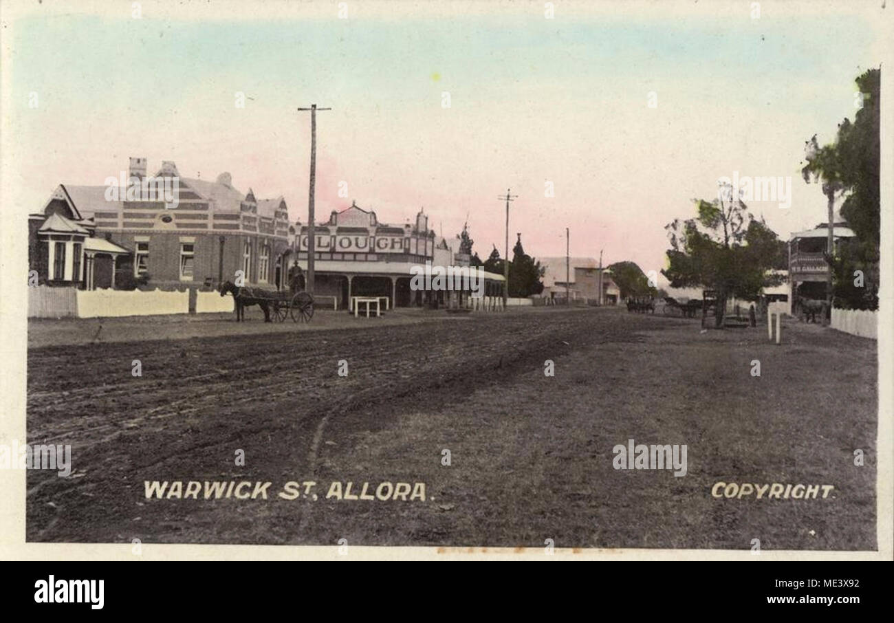 Warwick Street in Allora, ca 1912 Stock Photo - Alamy