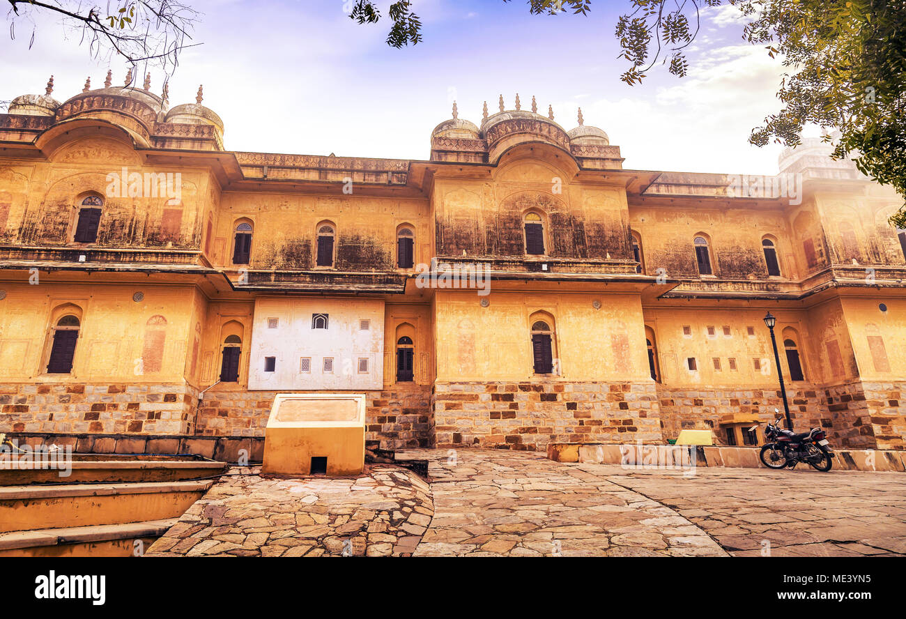 Historic Nahargarh Fort at Jaipur Rajasthan exterior architecture view ...