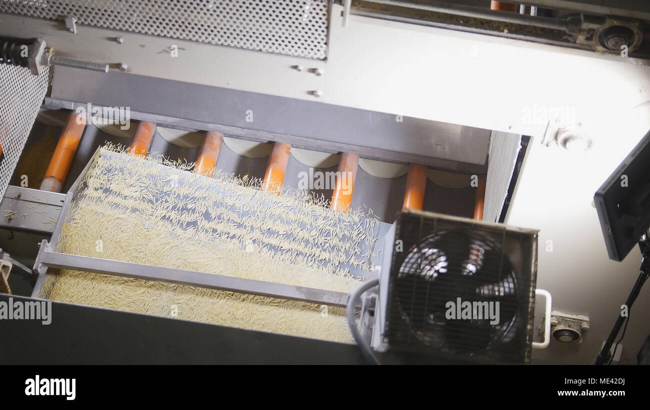 Macaroni factory production line - top view Stock Photo - Alamy