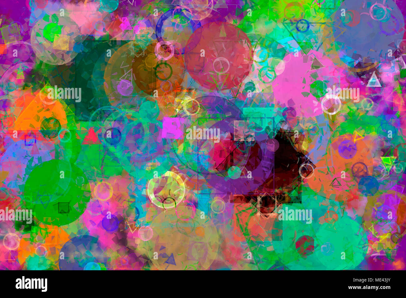 Random circle, square & rectangle shape, digital generative art for web ...