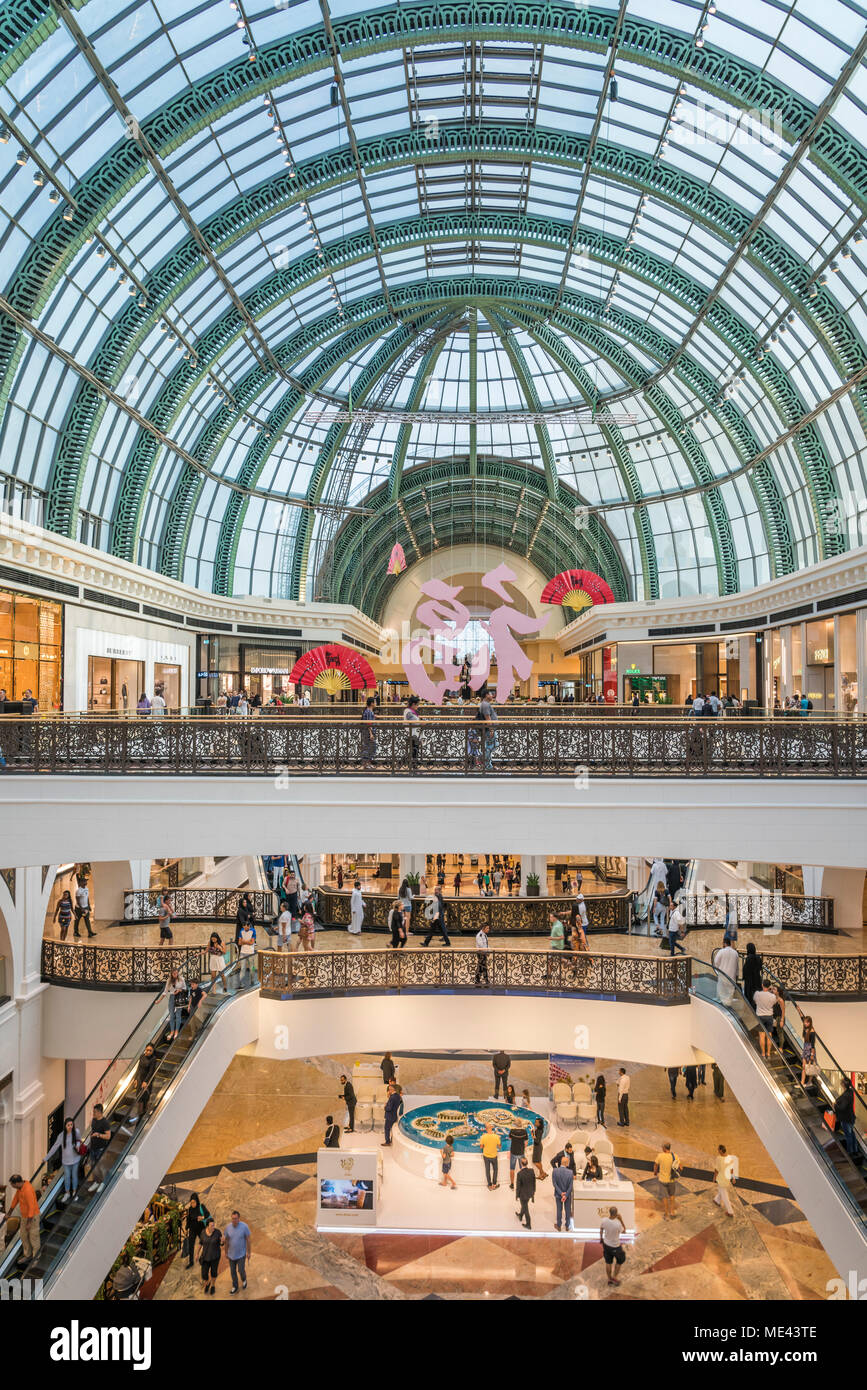 Inside decor of the Mall of the Emirates, Dubai, UAE, Middle East Stock ...