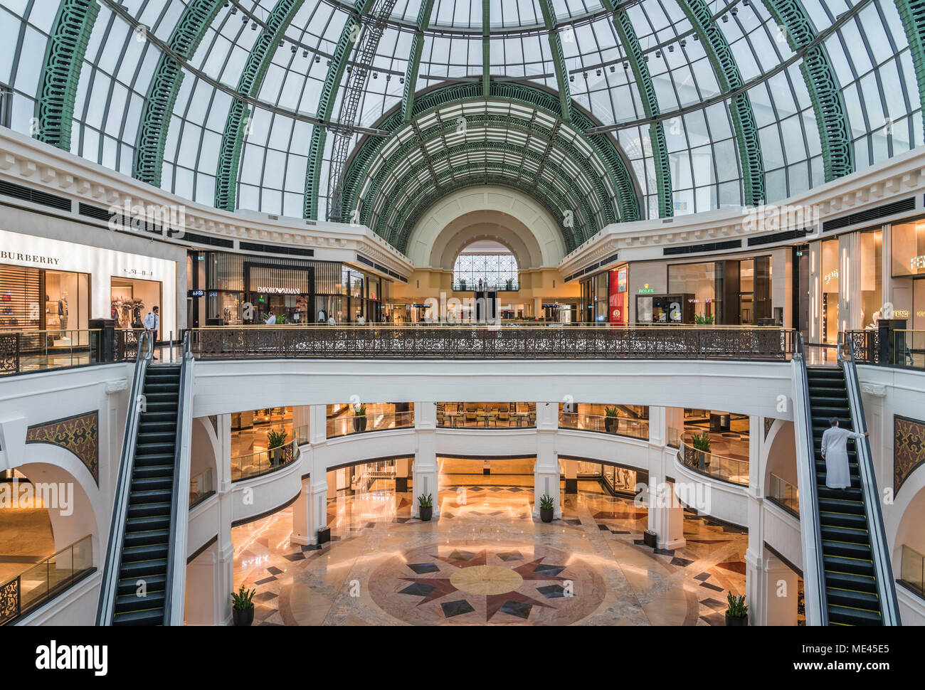 Inside decor of the Mall of the Emirates, Dubai, UAE, Middle East Stock ...