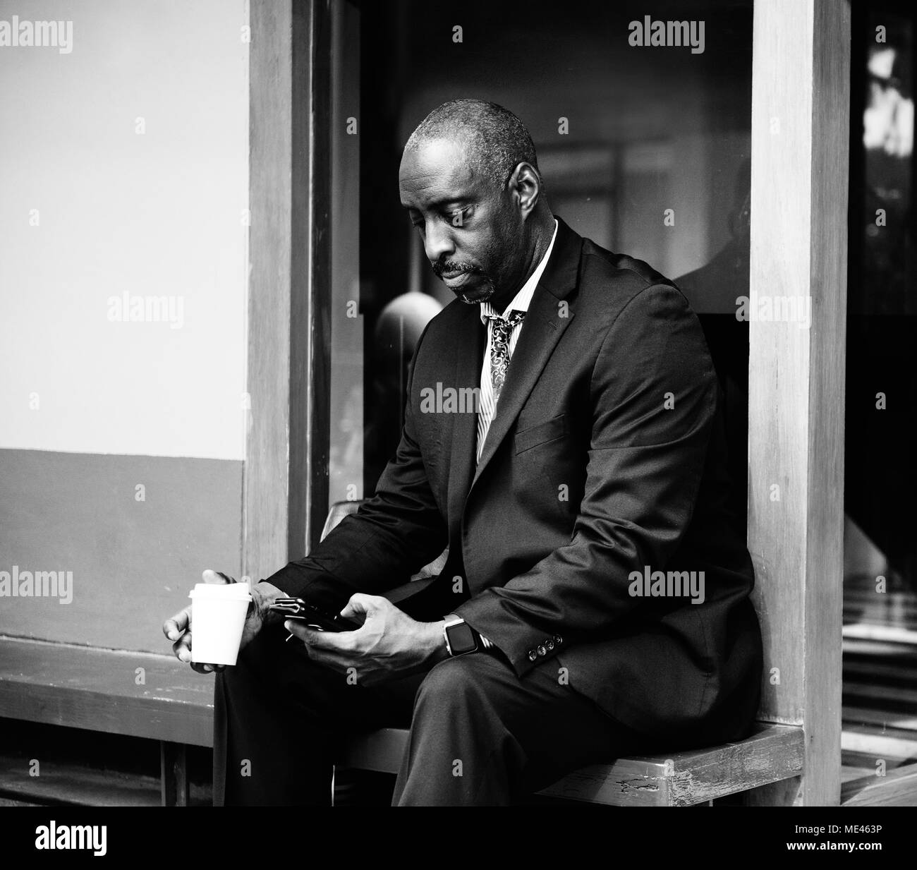 African businessman working in Black and White Stock Photos & Images ...