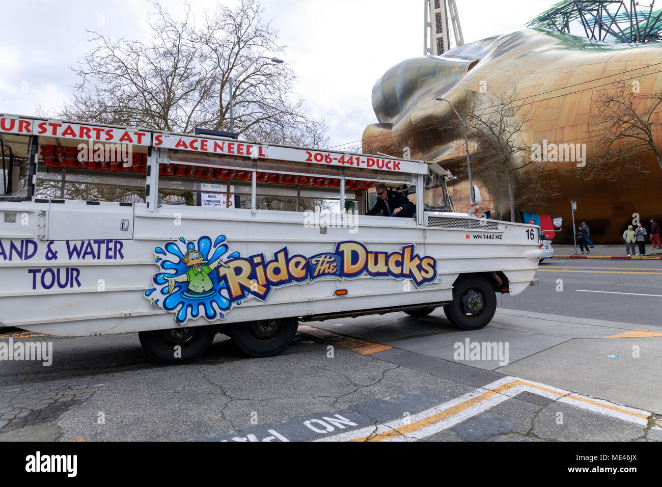 Seattle, Washington, USA - April 9, 2018 : Ride the Ducks, Sightseeing ...
