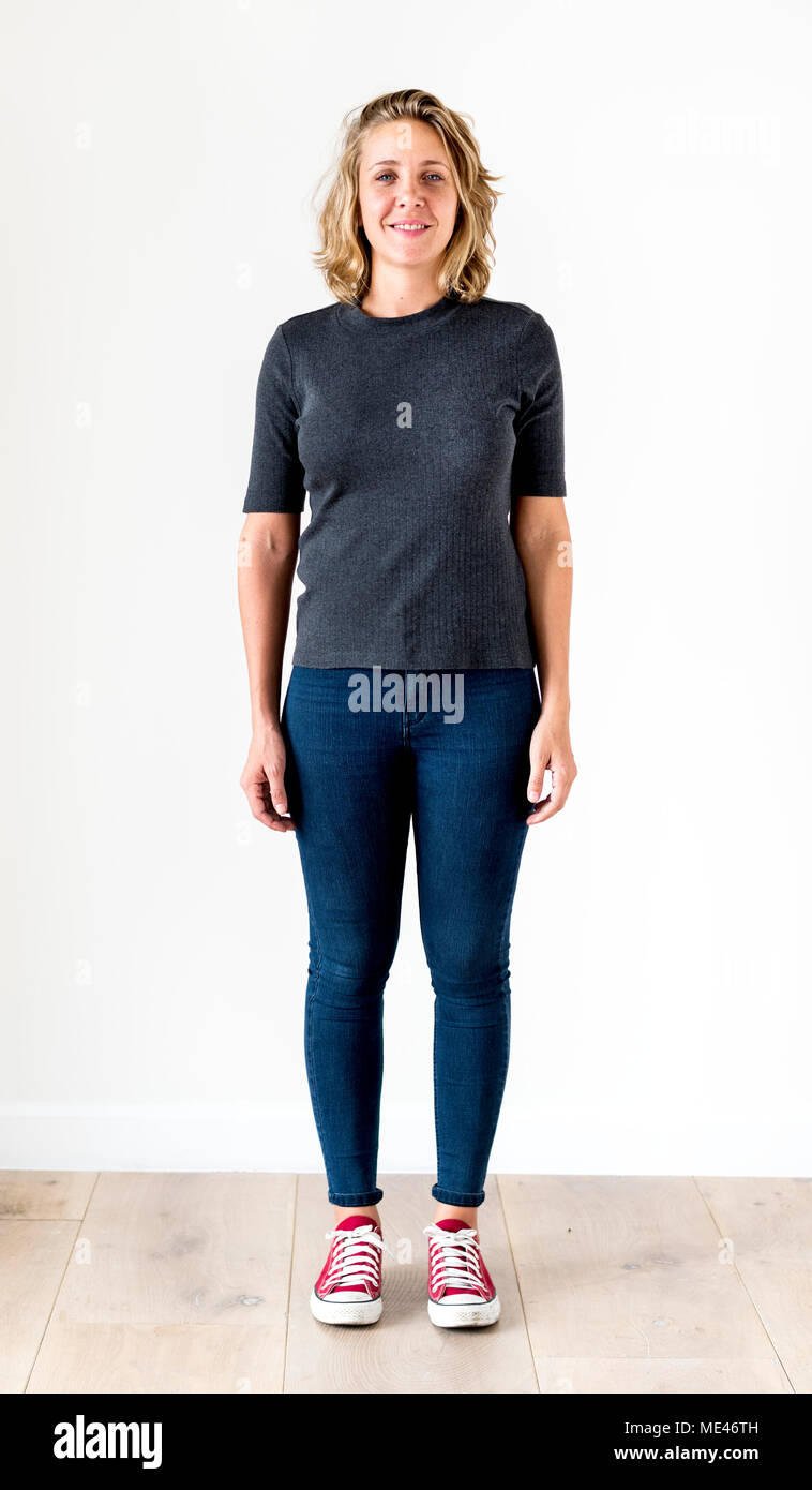 Portrait of white woman full body Stock Photo - Alamy
