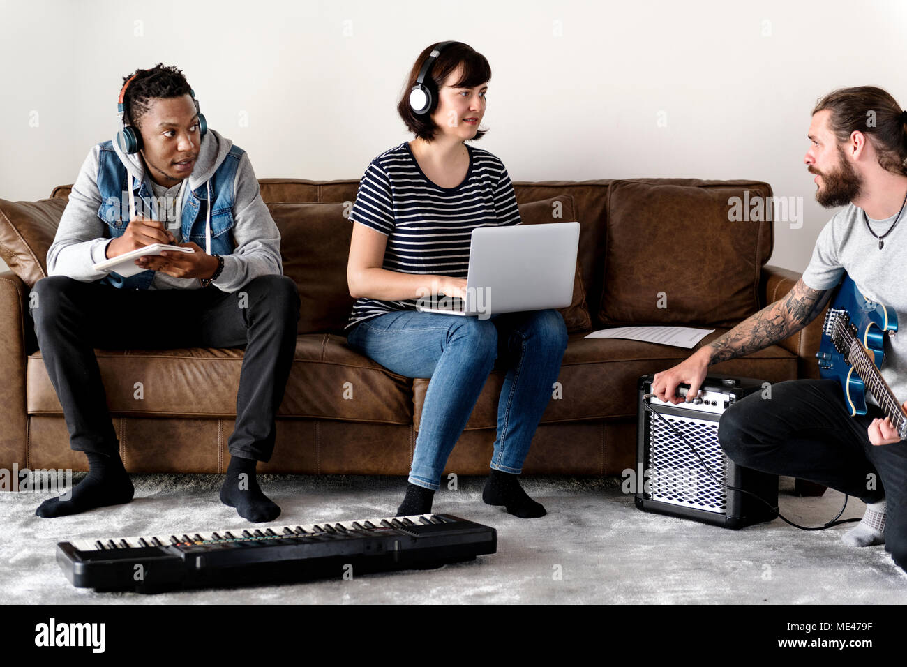 People together enjoying music Stock Photo - Alamy