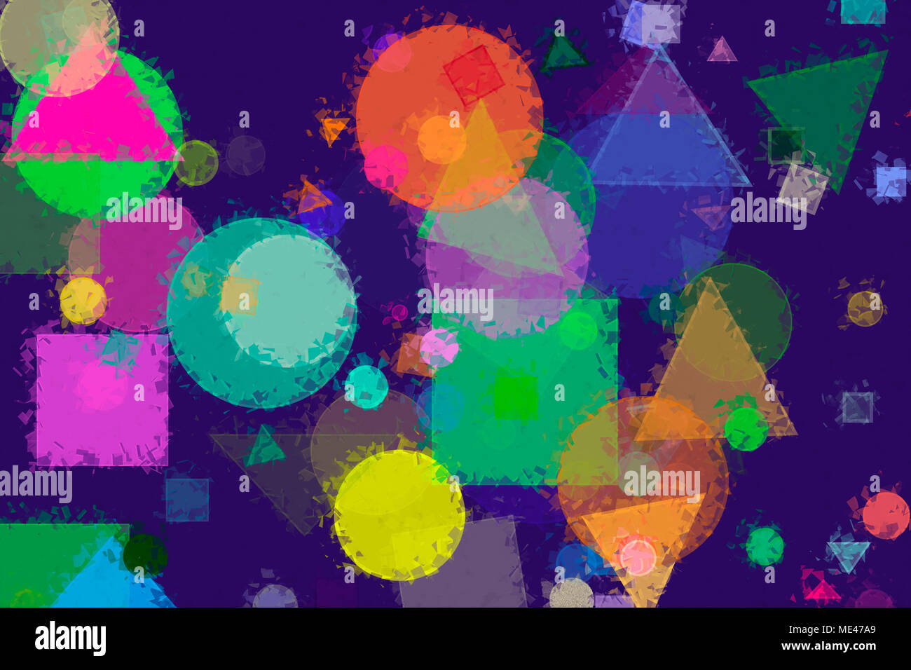 Random Circle Square And Rectangle Shape Digital Generative Art For Web Page Graphic Design