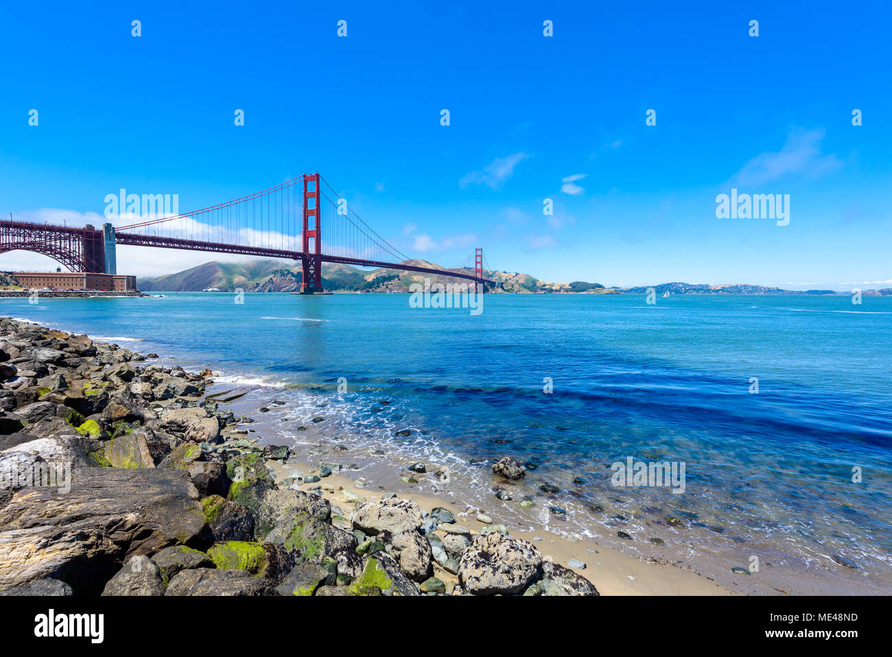 Golden gate bridge from torpedo wharf hi-res stock photography and ...