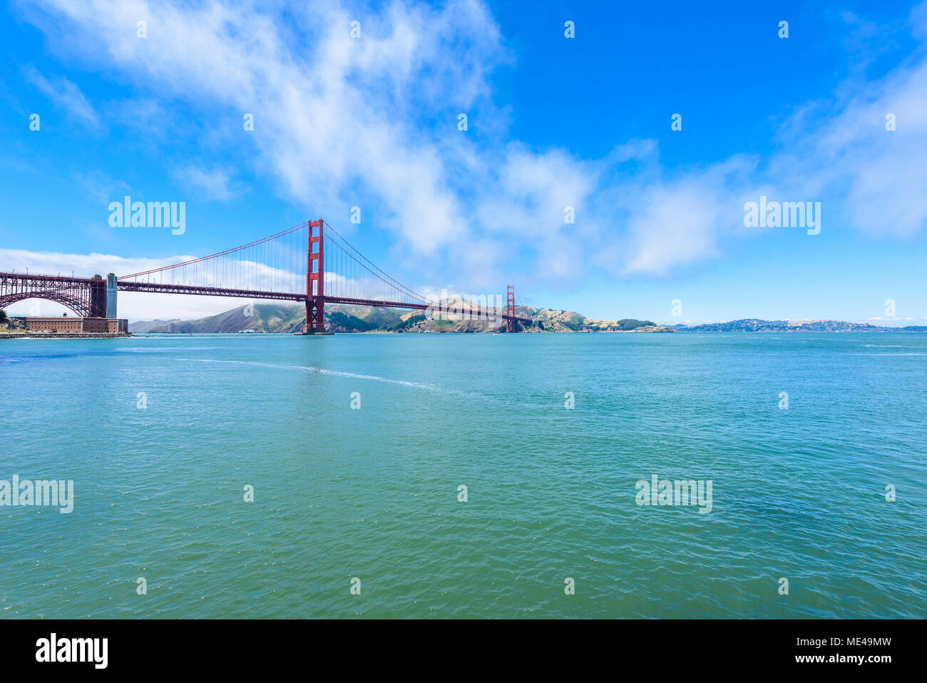 Golden Gate Bridge in San Francisco - Viewpoint from Torpedo Wharf ...