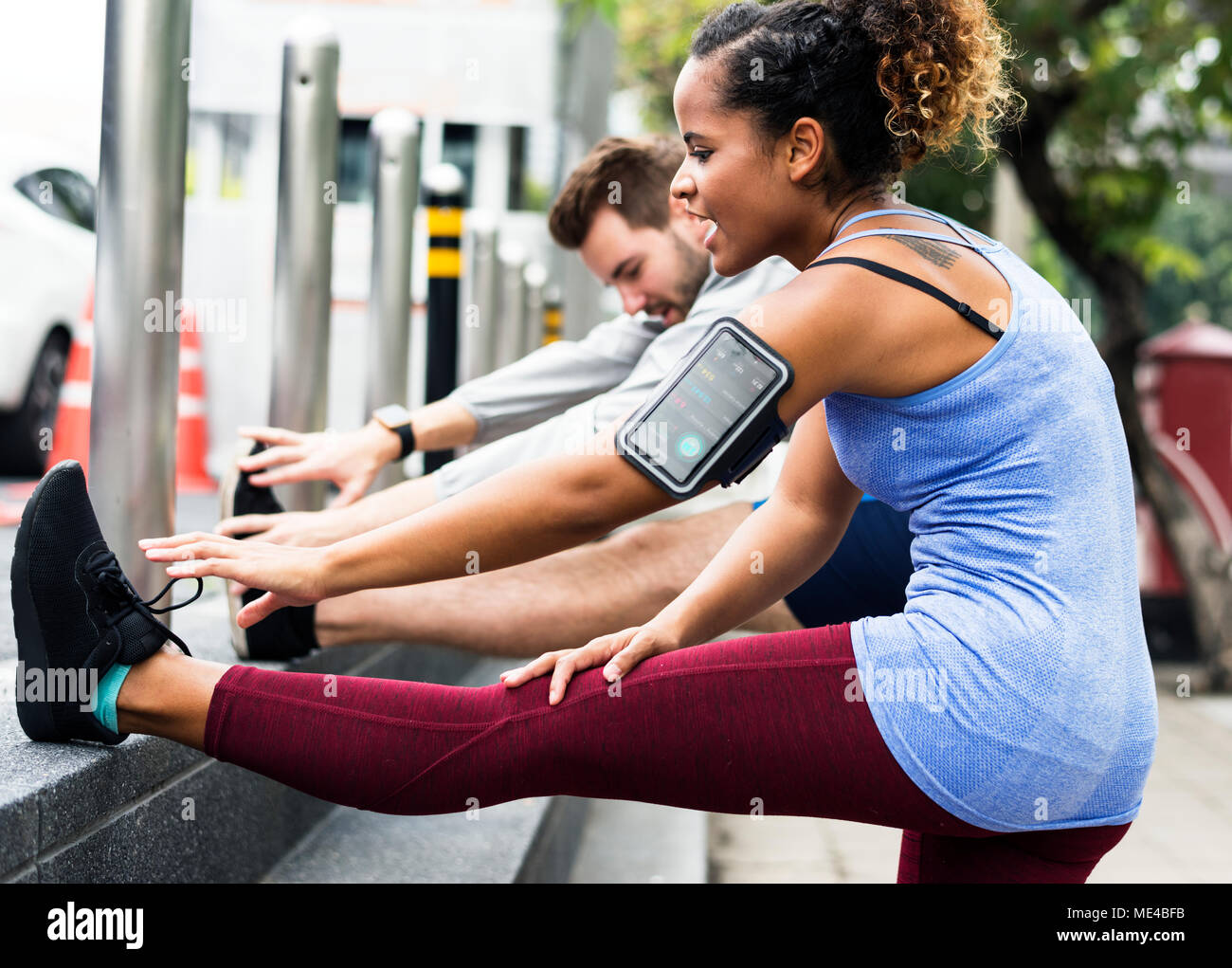 Couple working out together Stock Photo - Alamy