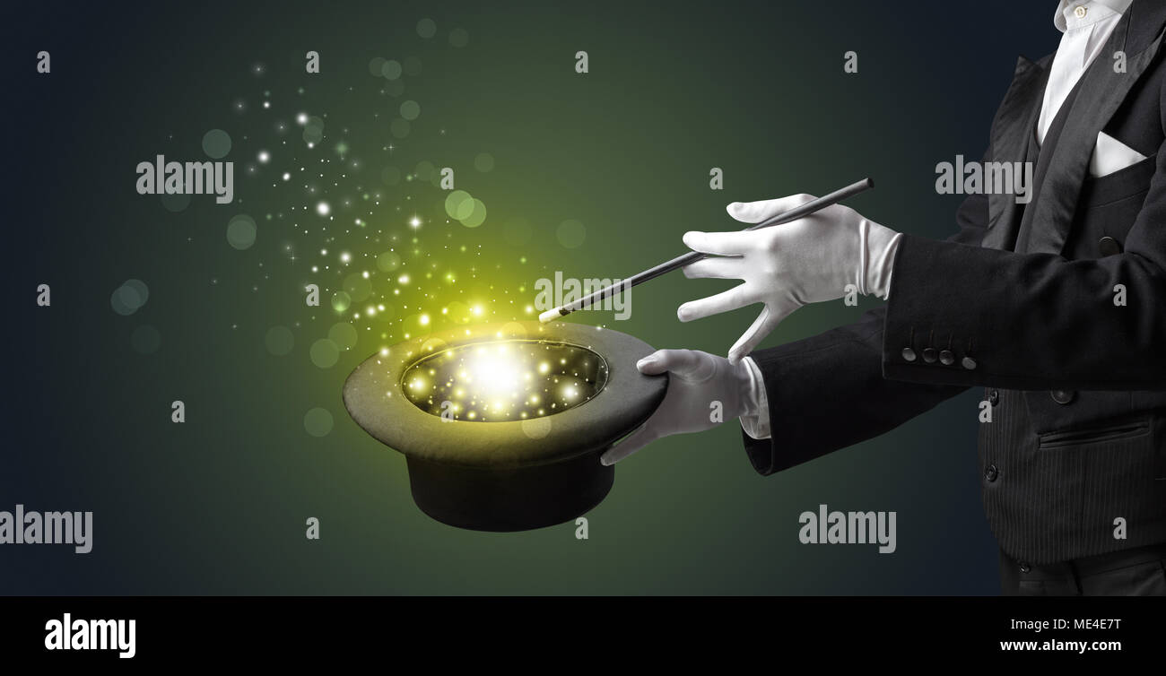 White glove hand conjuring something mysterious Stock Photo - Alamy