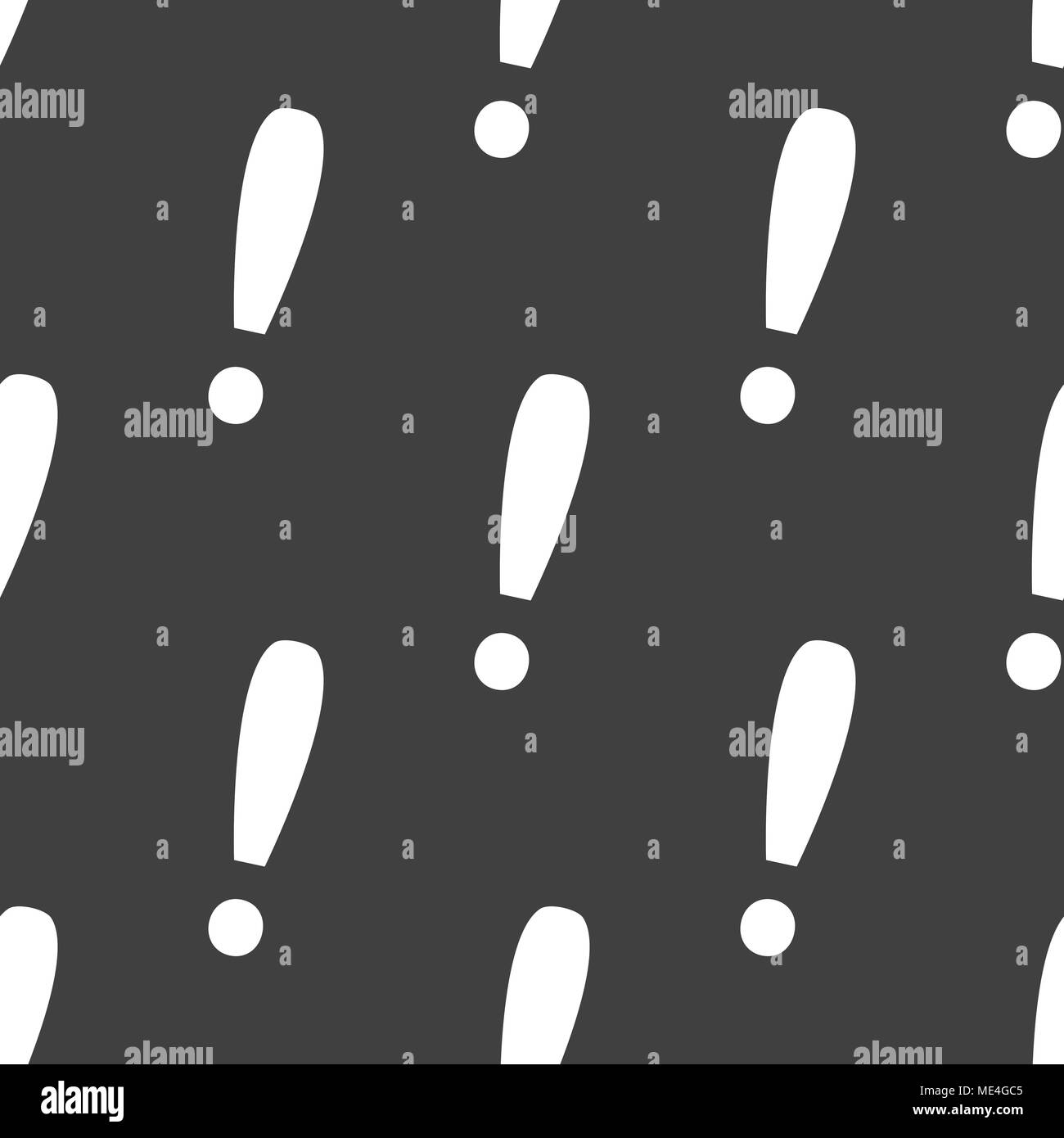 The exclamation point web icon. flat design. Seamless gray pattern ...