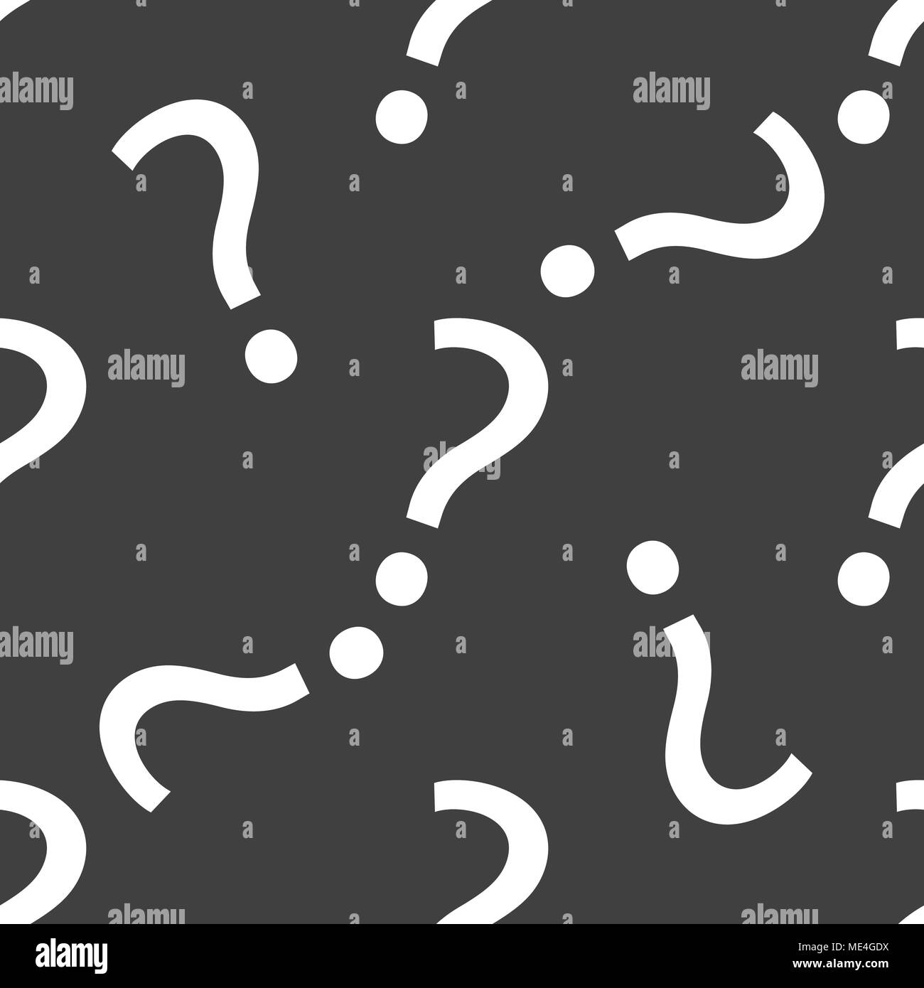 question mark web icon. flat design. Seamless gray pattern. Vector ...