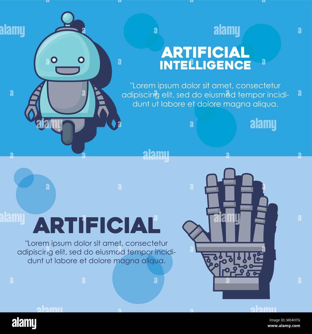 Artificial Intelligence Infographic design with cybernatic hand and ...