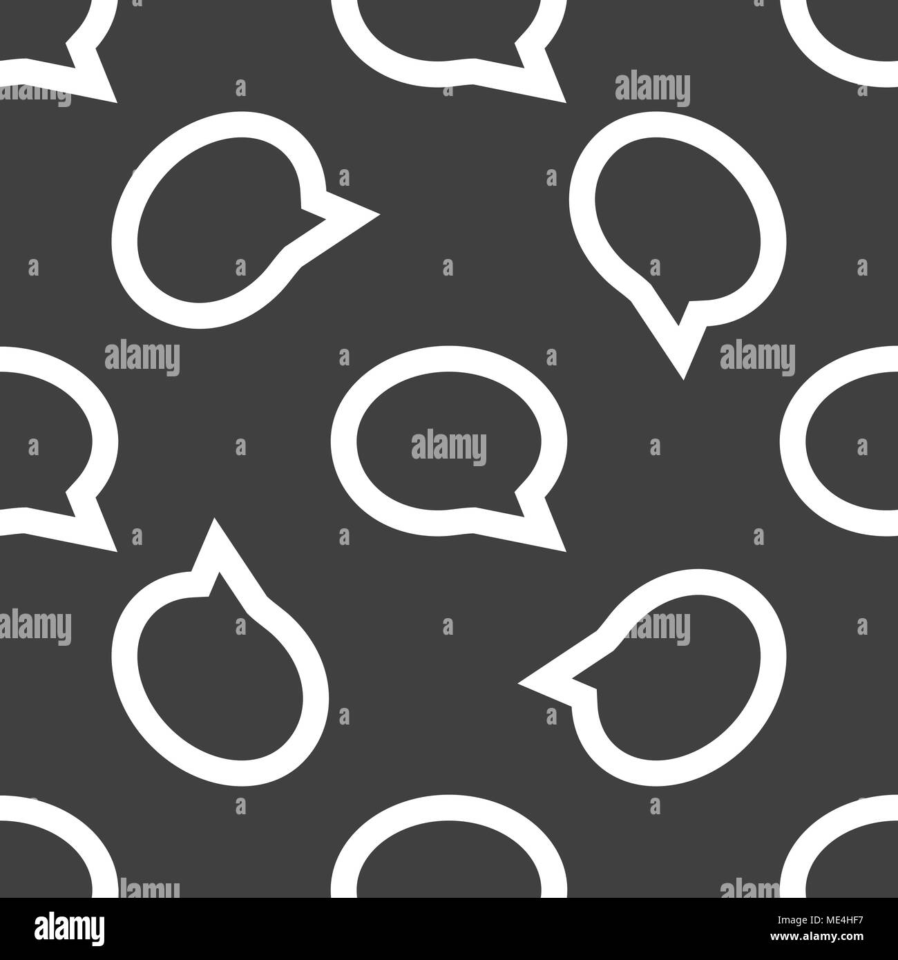 cloud thoughts web icon. flat design. Seamless pattern. Vector EPS10 ...