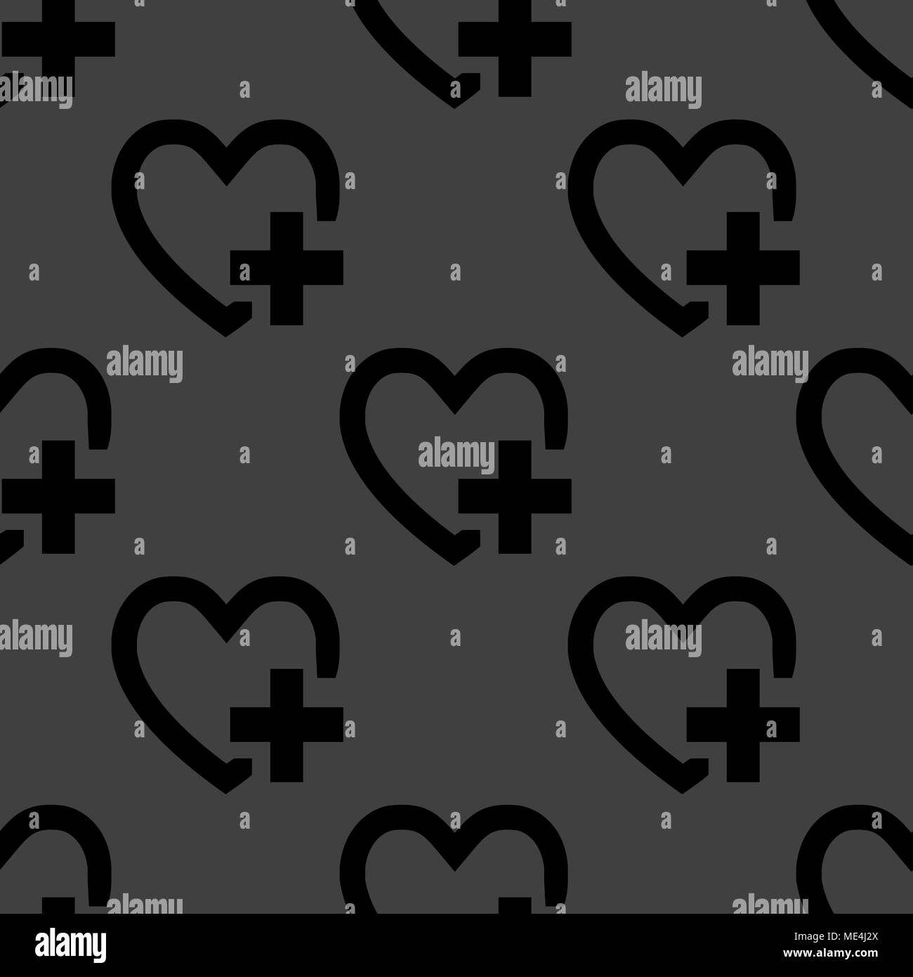 Heart web icon. flat design. Seamless pattern. Vector EPS10 Stock ...