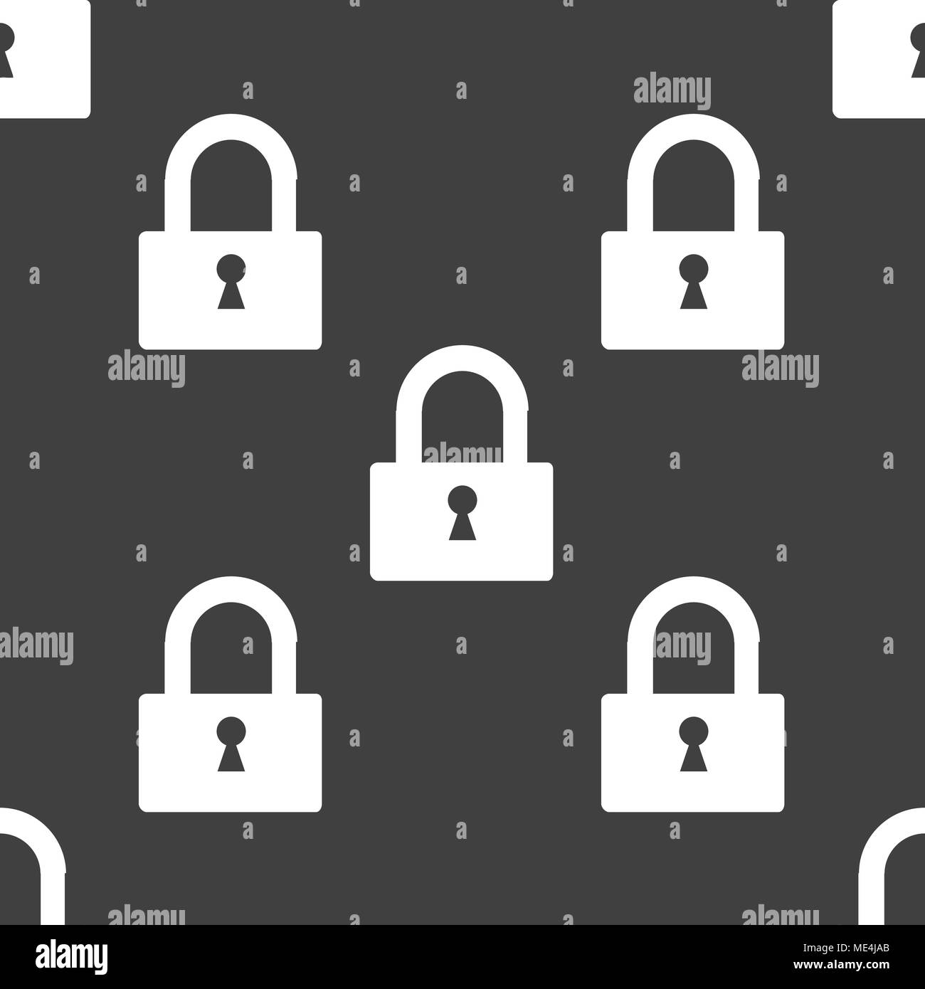 padlock web icon. flat design. Seamless pattern. Vector EPS10 Stock ...