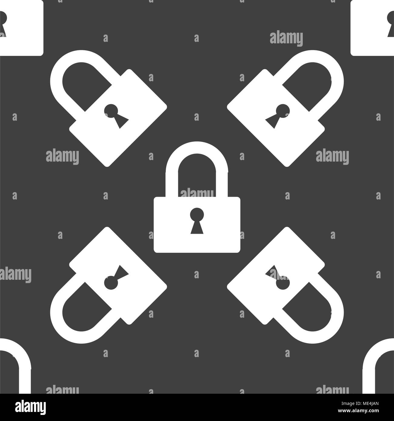 padlock web icon. flat design. Seamless pattern. Vector EPS10 Stock ...