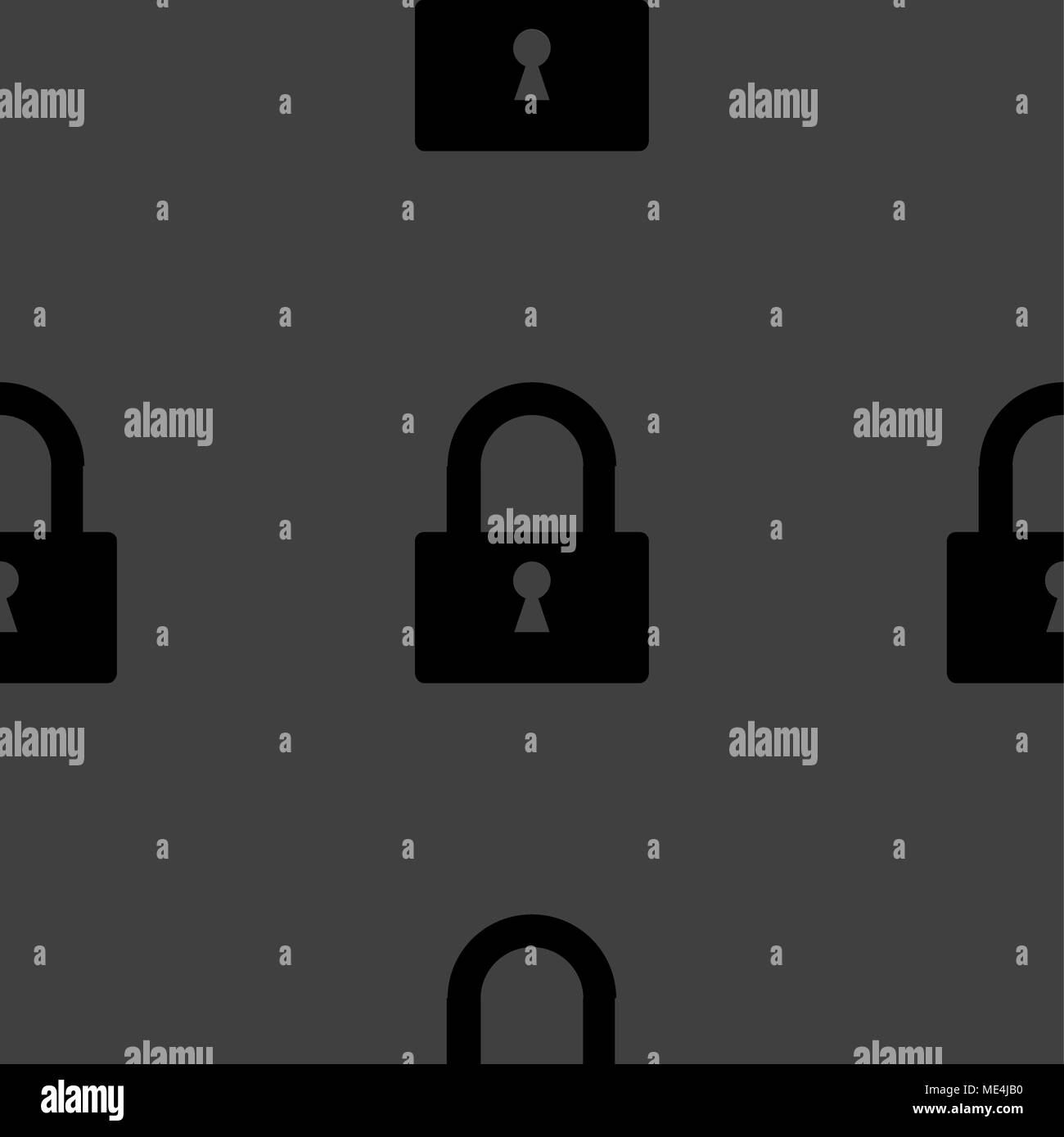 padlock web icon. flat design. Seamless pattern. Vector EPS10 Stock ...