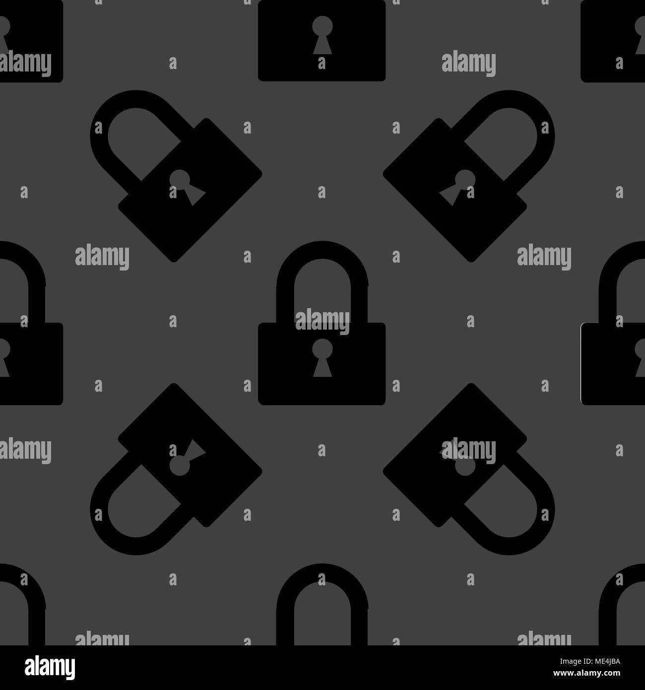 padlock web icon. flat design. Seamless pattern. Vector EPS10 Stock ...