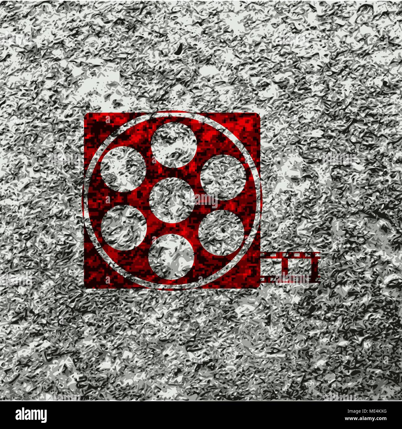 Video icon symbol on a concrete wall. Vector illustration Stock Vector ...