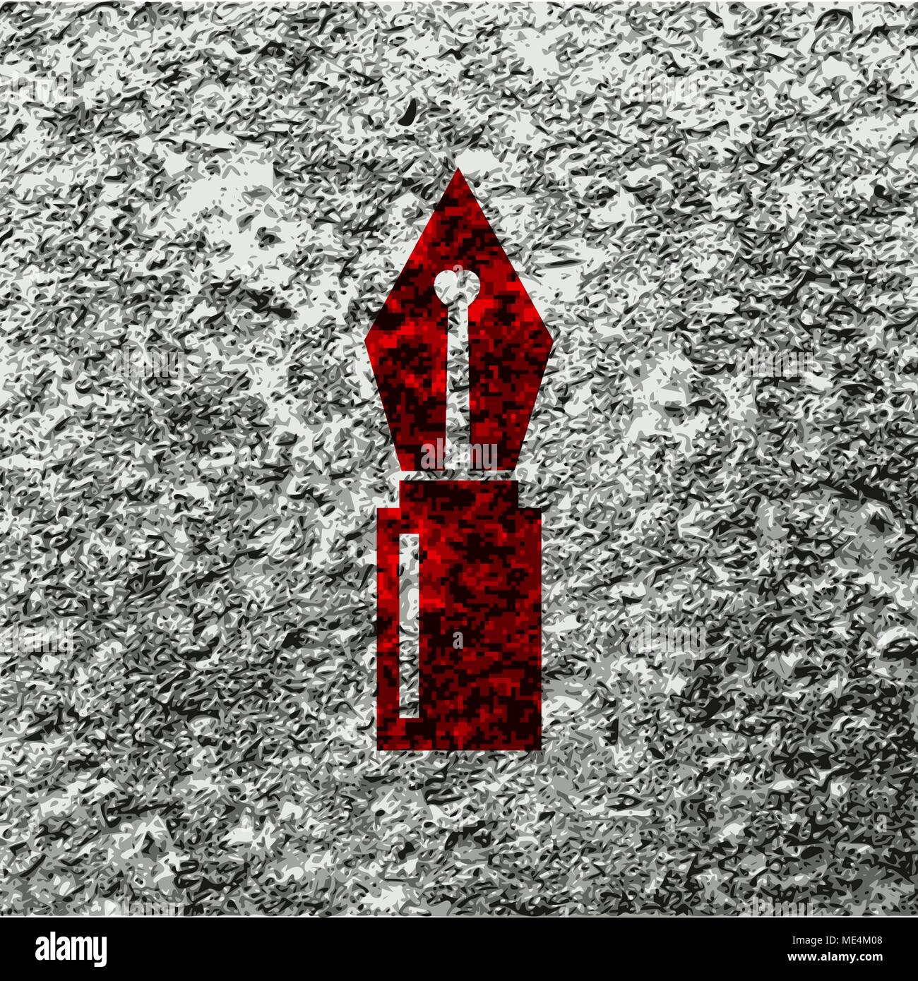Pen icon symbol on a concrete wall. Vector illustration Stock Vector ...