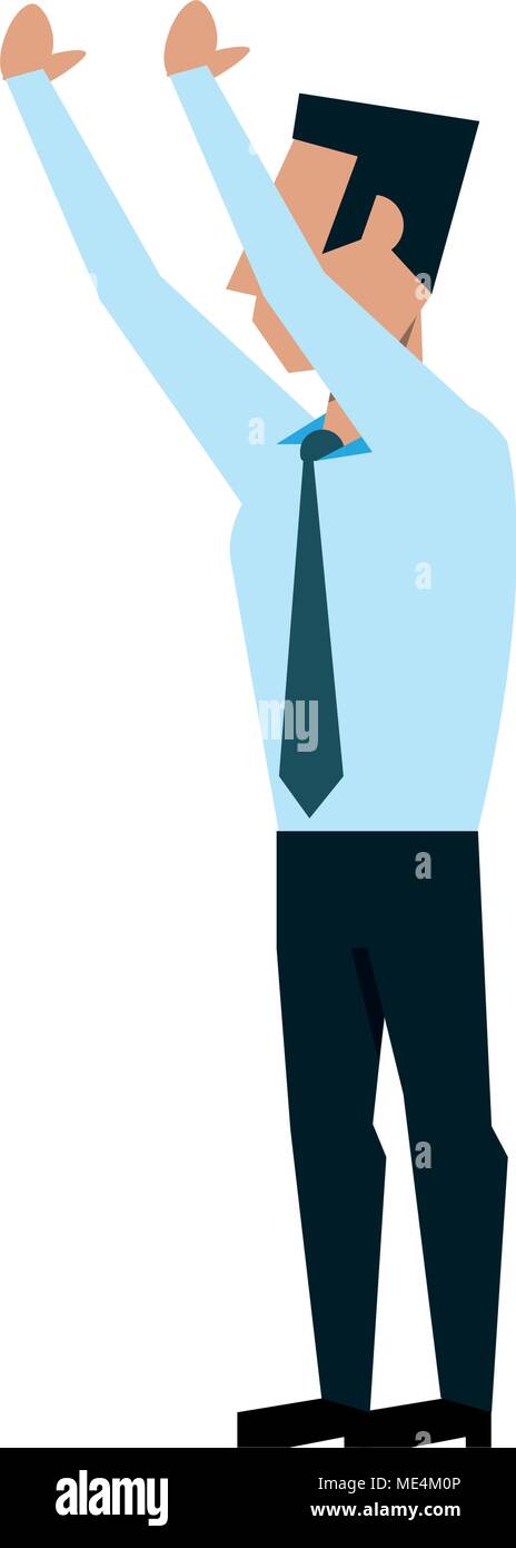 Businessman funny hands up character hi-res stock photography and ...