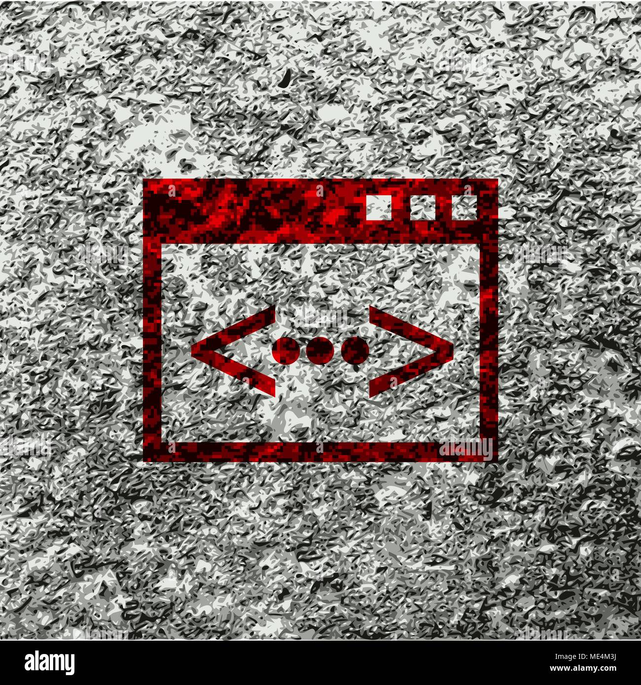 Code icon symbol on a concrete wall. Vector illustration Stock Vector ...