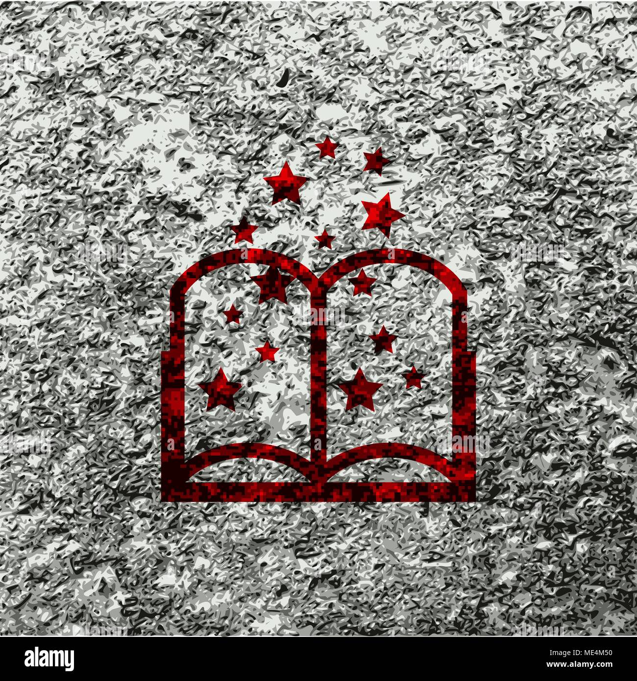 Magic Book icon symbol on a concrete wall. Vector illustration Stock ...