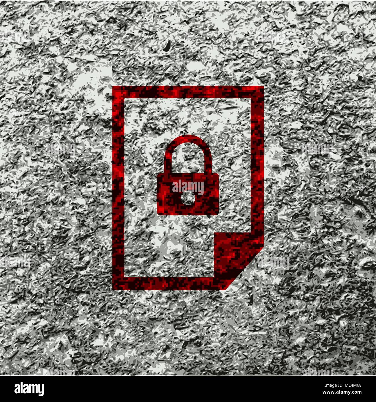 file locked icon symbol on a concrete wall. Vector illustration Stock ...
