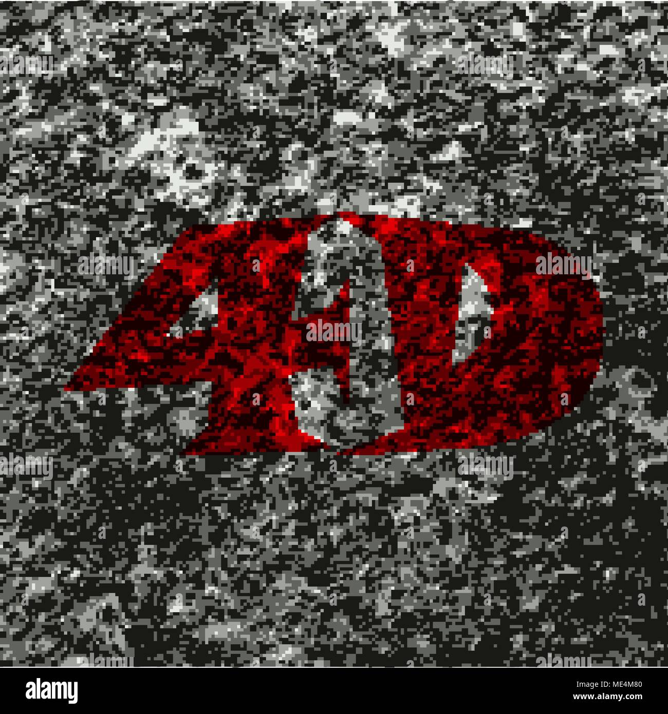 4D icon symbol on a concrete wall. Vector illustration Stock Vector ...