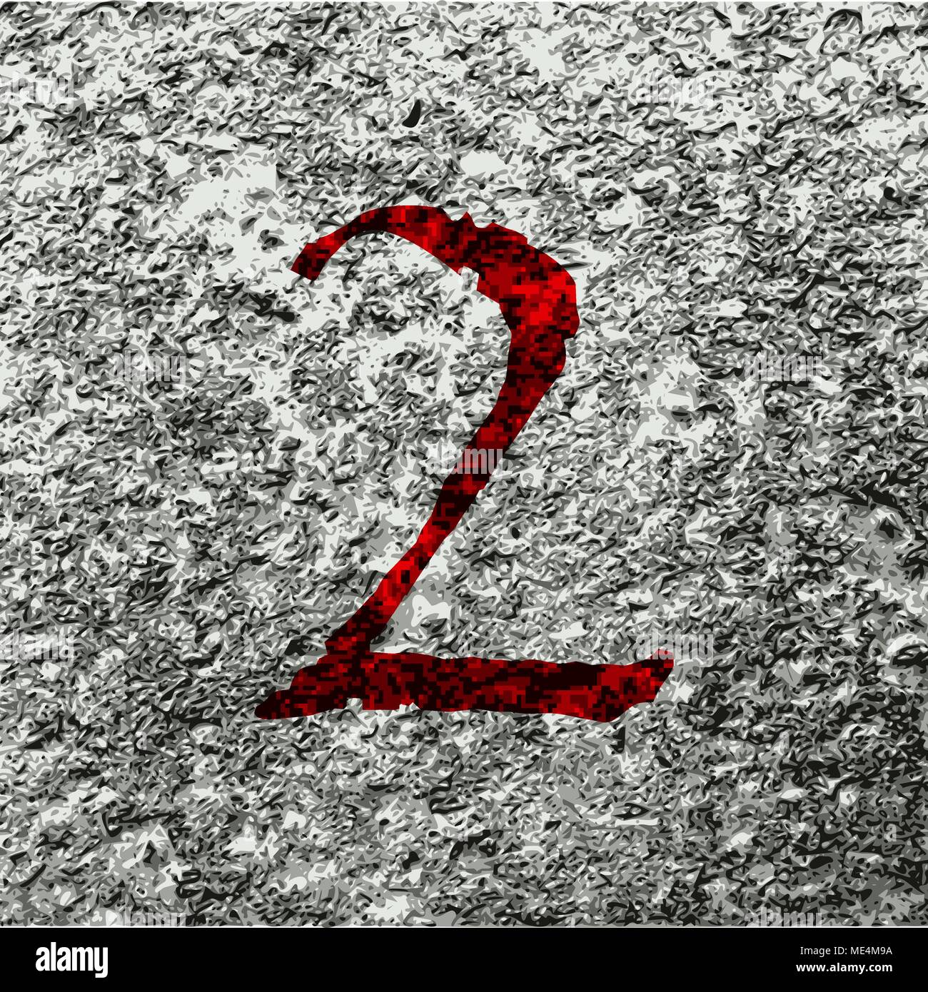 number two icon symbol on a concrete wall. Vector illustration Stock ...