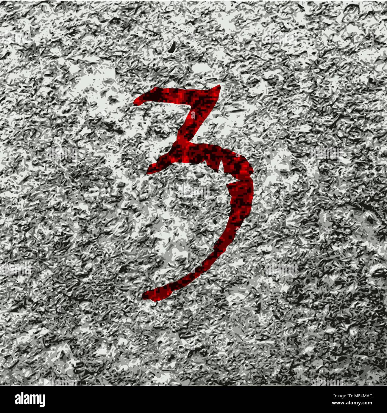 number three icon symbol on a concrete wall. Vector illustration Stock ...