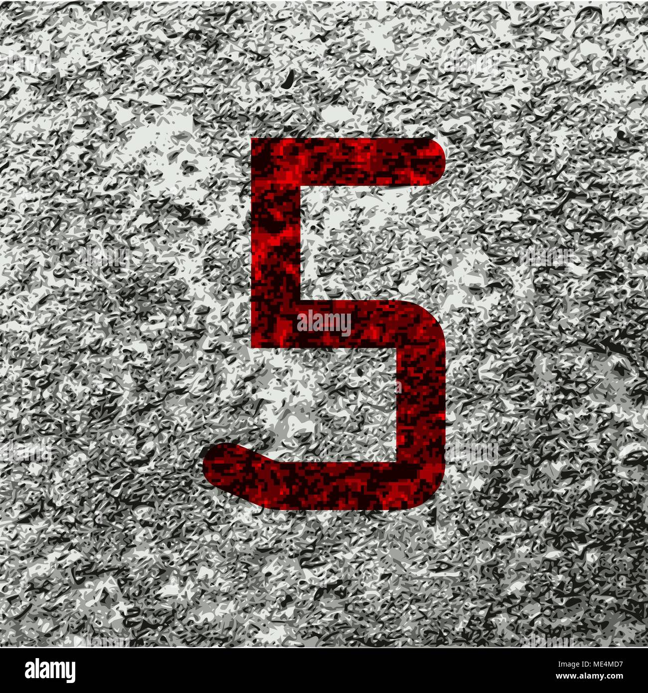 number five icon symbol on a concrete wall. Vector illustration Stock ...